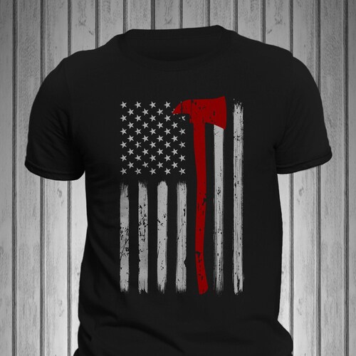 Custom Firefighter Shirt Thin Red Line Flag Firefighter - Etsy