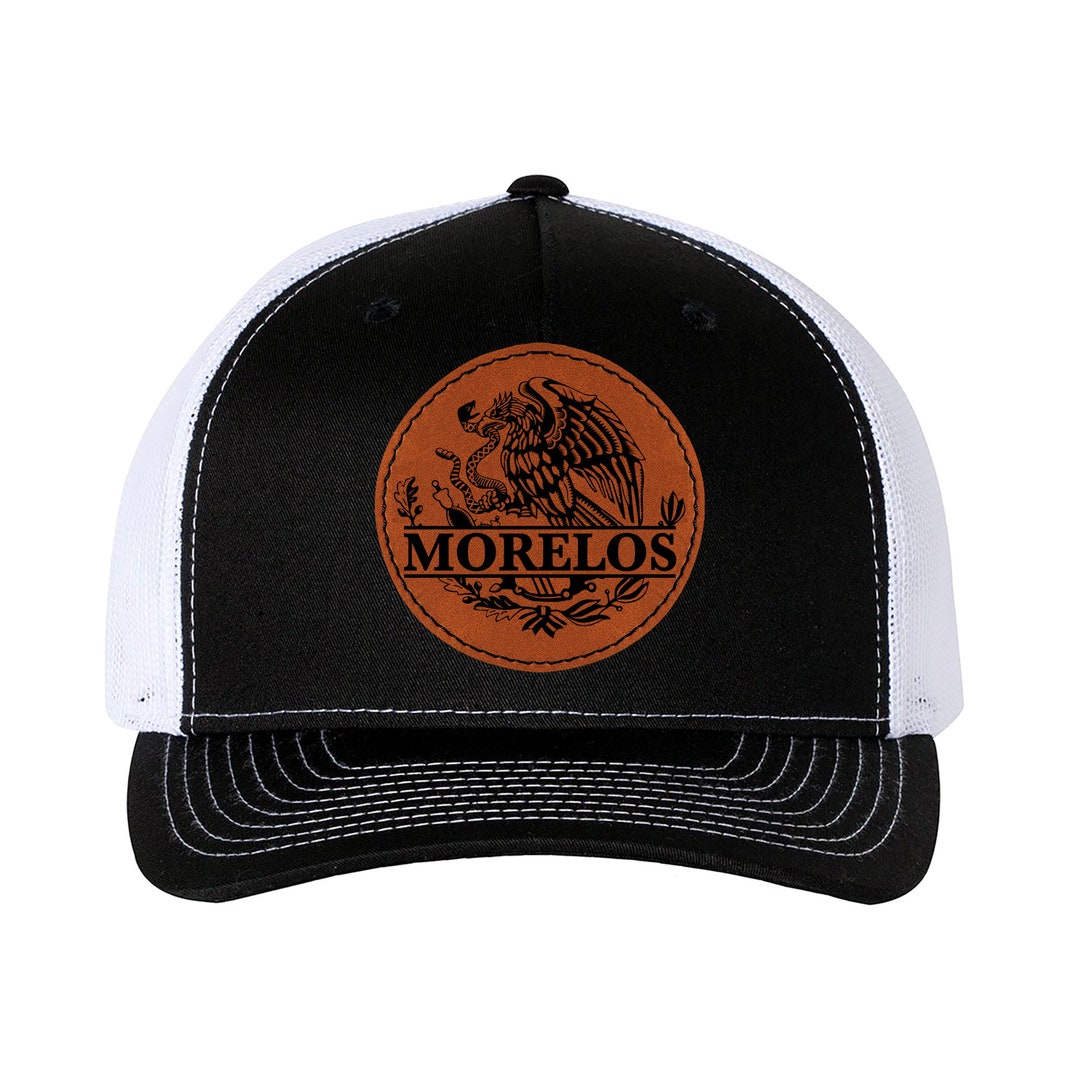 Morelos Mexico Eagle Emblem Leather Patch Hat Leatherette Trucker Style ...