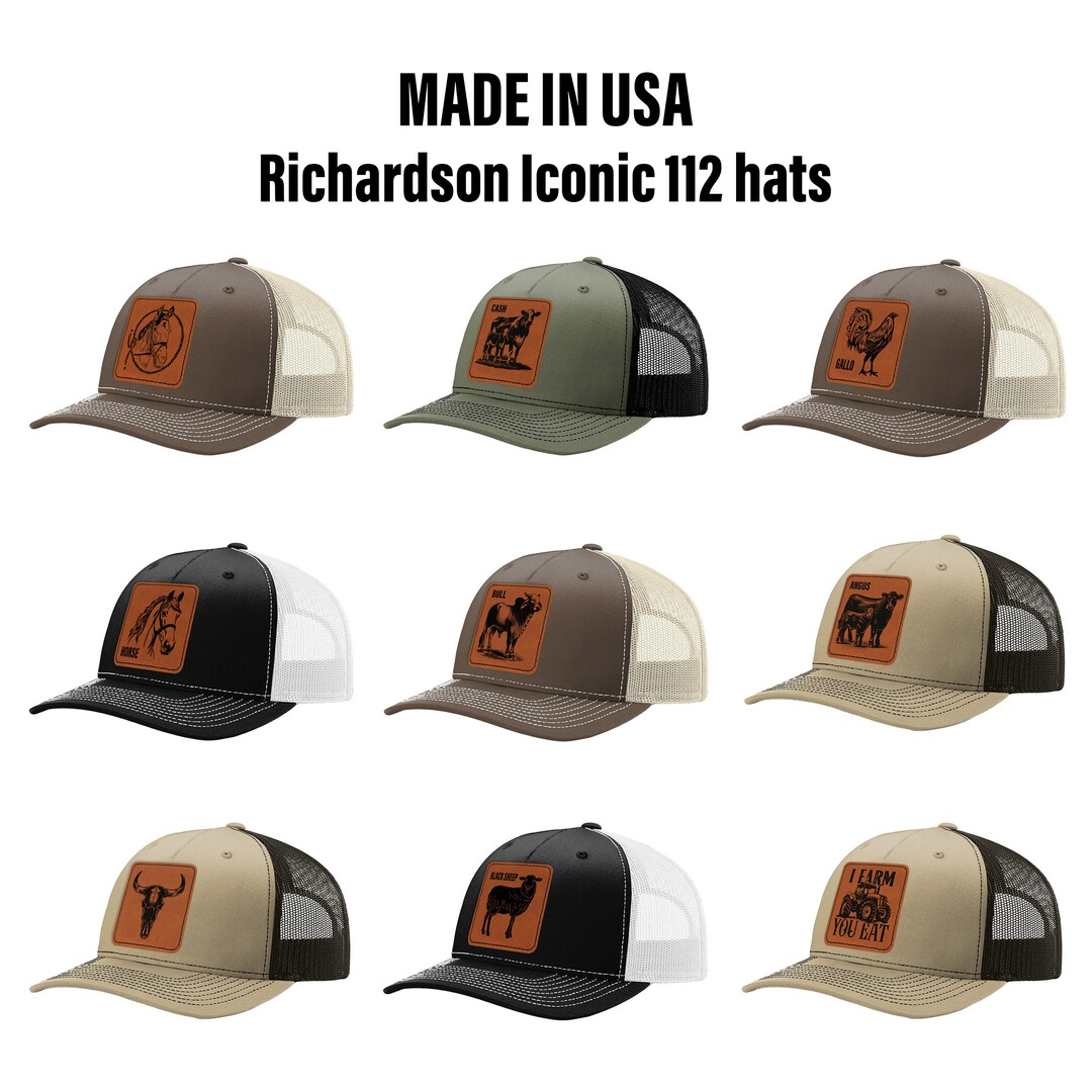 Trucker Hat Baseball Cap Farm Animal Ranch Leather Patch Style Hat - Etsy