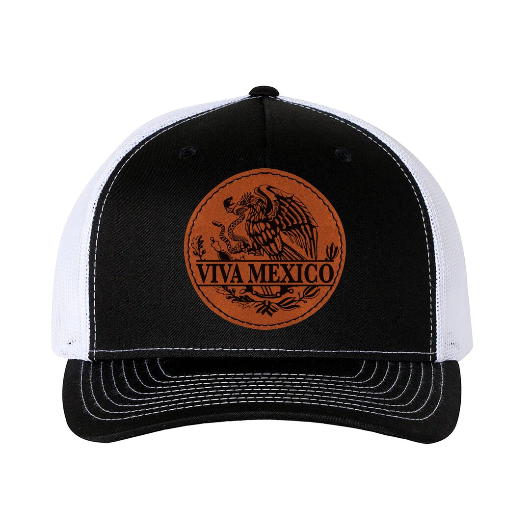 Trucker Hat Baseball Cap Mexican Hat Viva Mexico Eagle Leather Patch ...