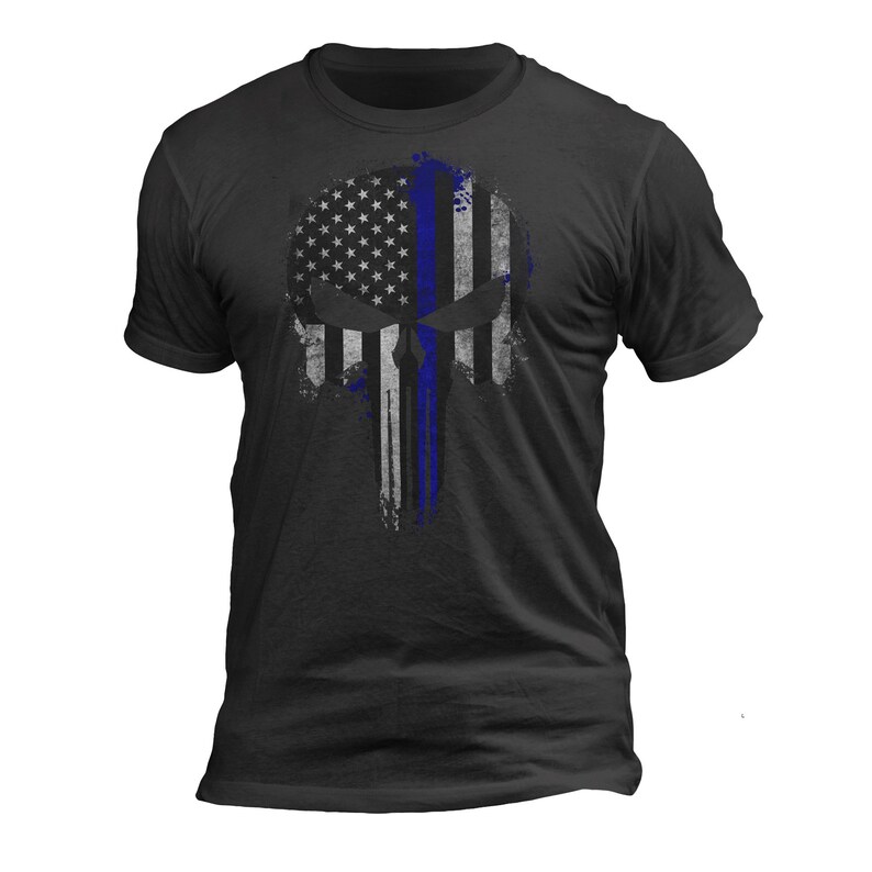 Police Lives Thin Blue Line Flag Skull USA Patriotic Tactical - Etsy