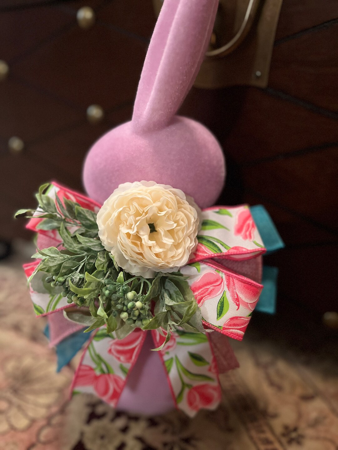 Easter Flocked Bunny, Easter Decor, Flocked Bunny - Etsy