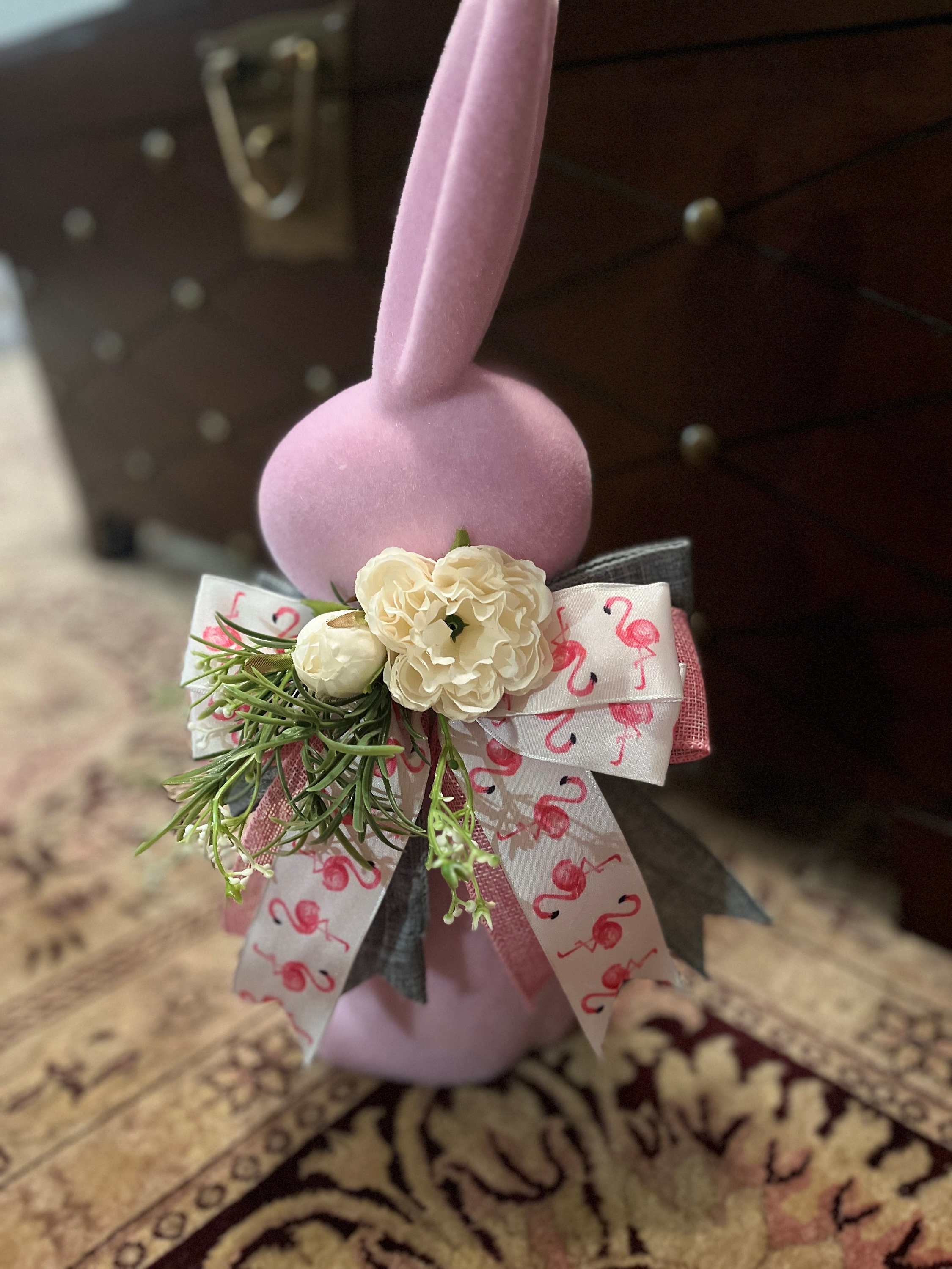 Easter Flocked Bunny, Easter Decor, Flocked Bunny - Etsy