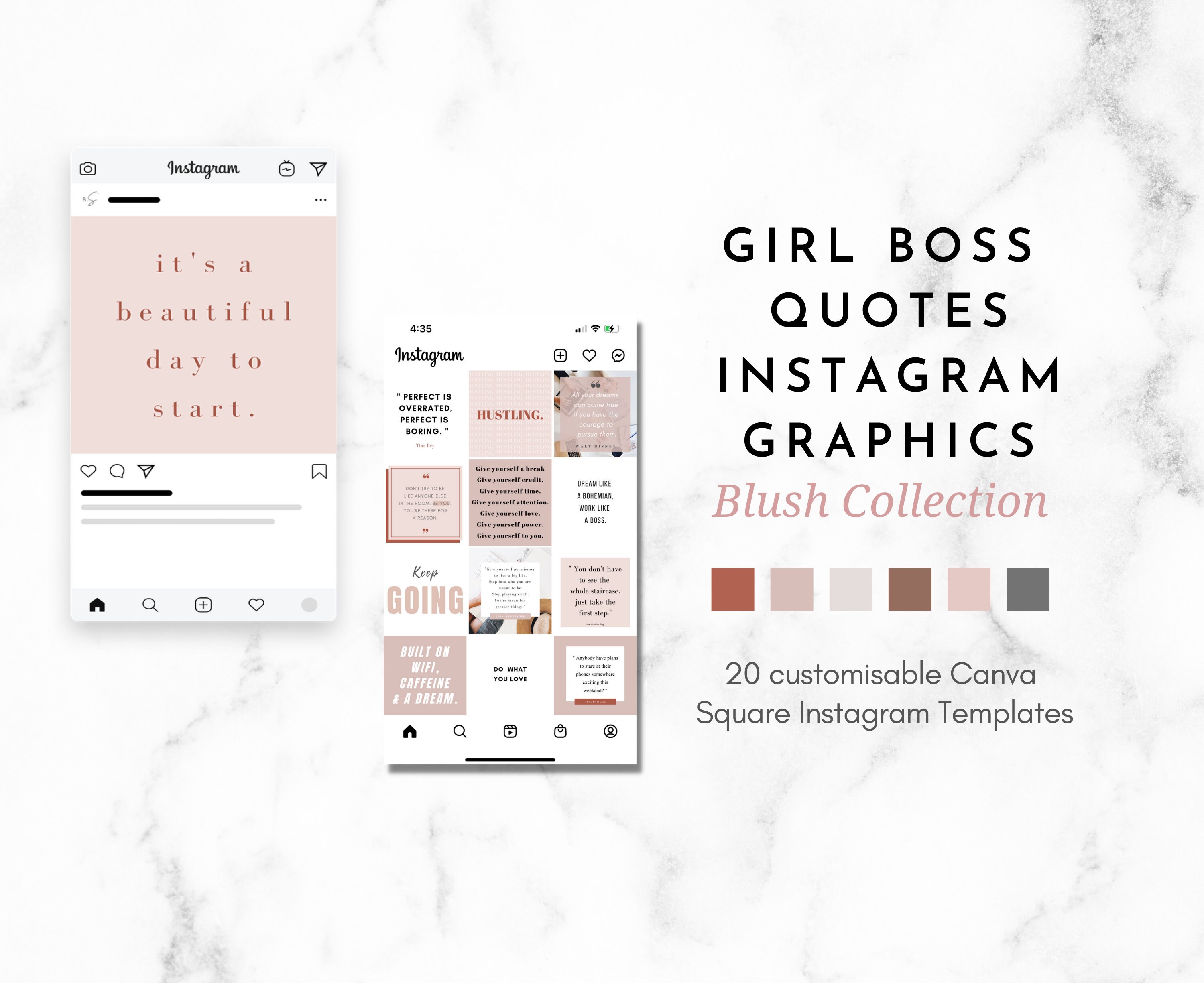 Editable Inspirational Quotes Posts for Instagram in Neutral | Etsy