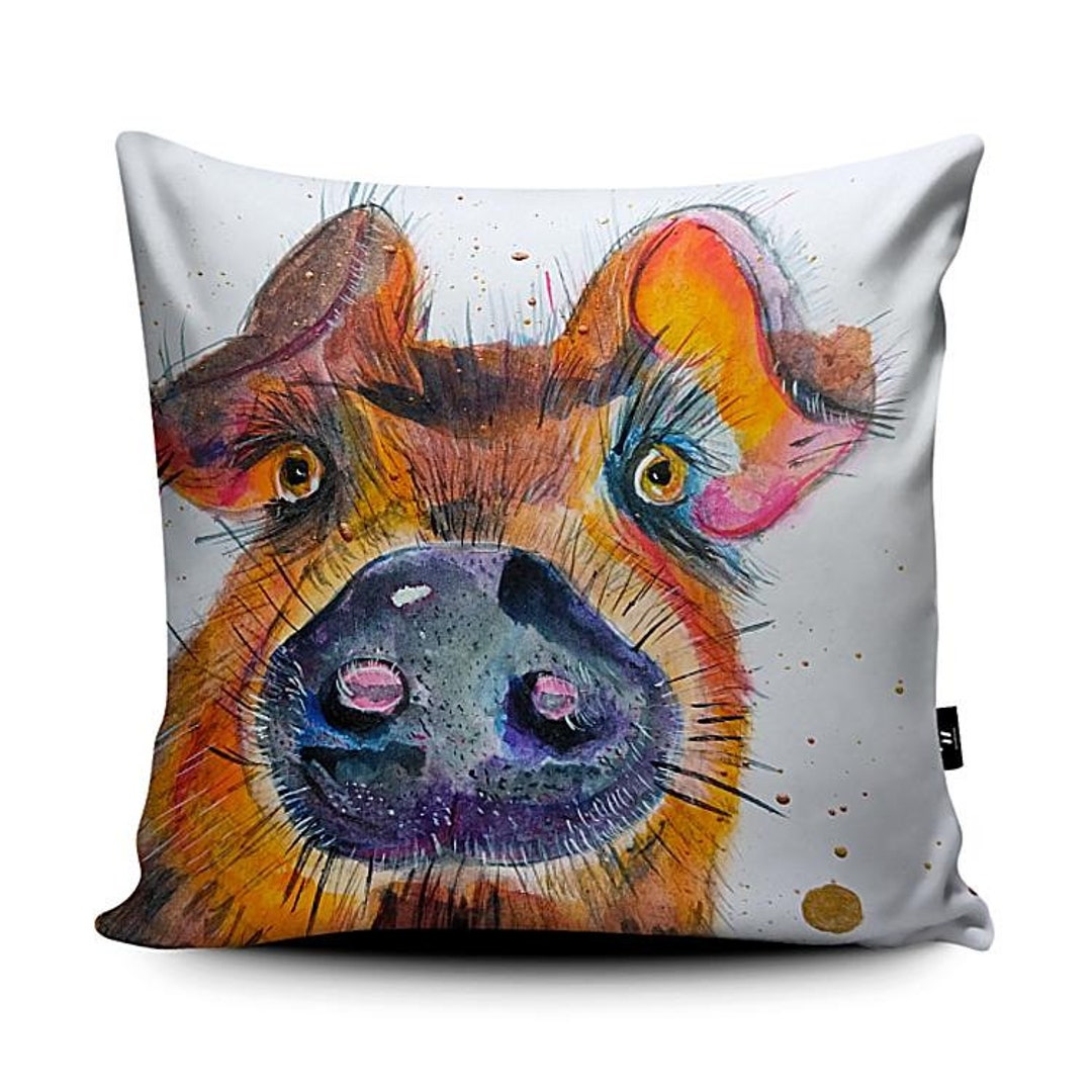 Barnaby the Pig Faux Suede Cushion - Etsy