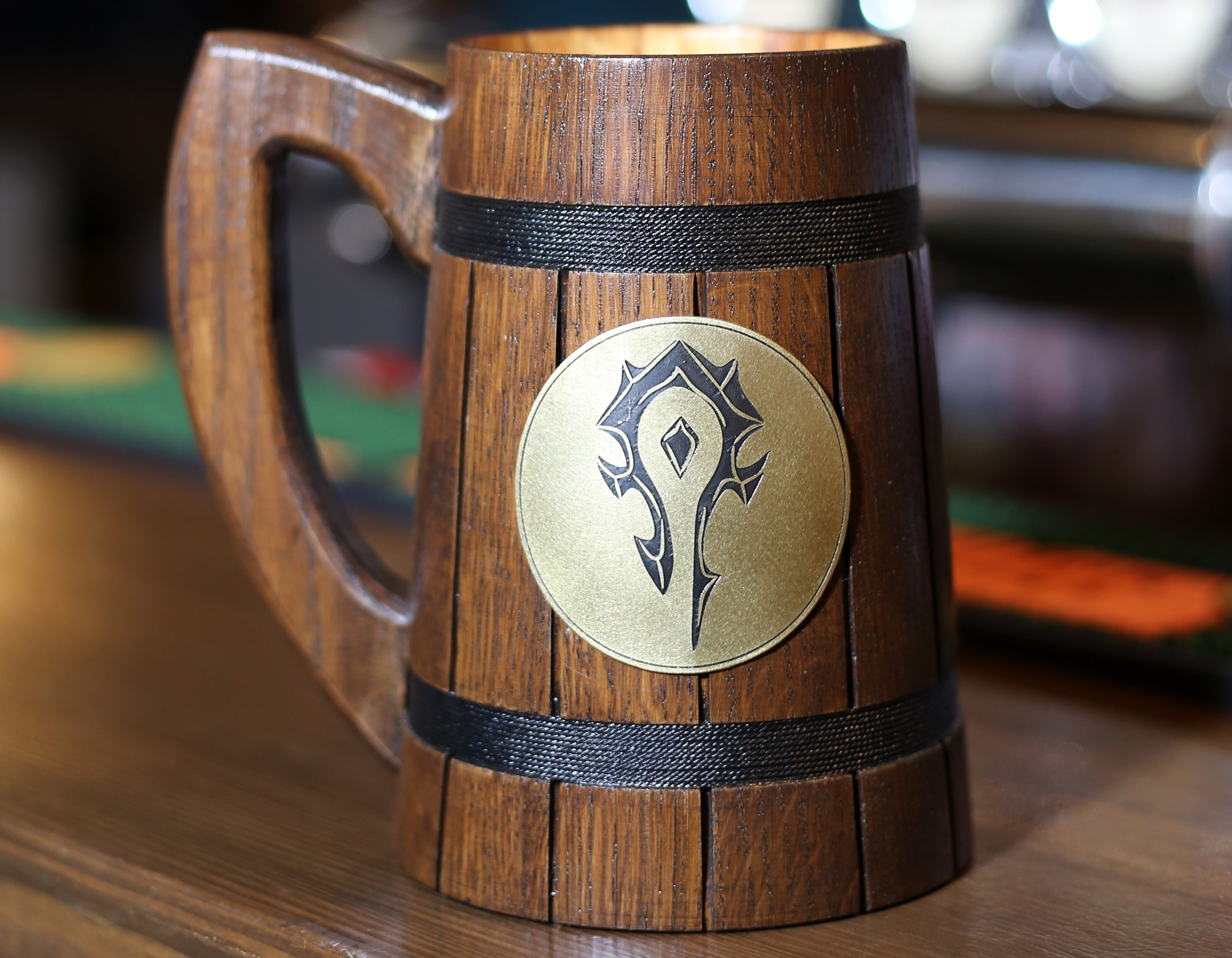 World of warcraft unique mugs Wow horde wooden beer stein | Etsy