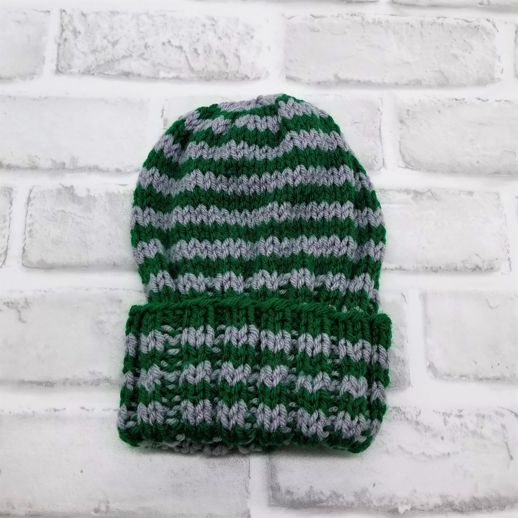 Adult Hat Knitting Pattern, Cuffed Knit Hat Pattern, Beginner Knitting ...