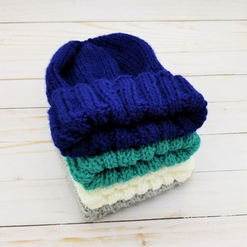 Adult Hat Knitting Pattern Knit Pattern for Cuffed Hat Man - Etsy