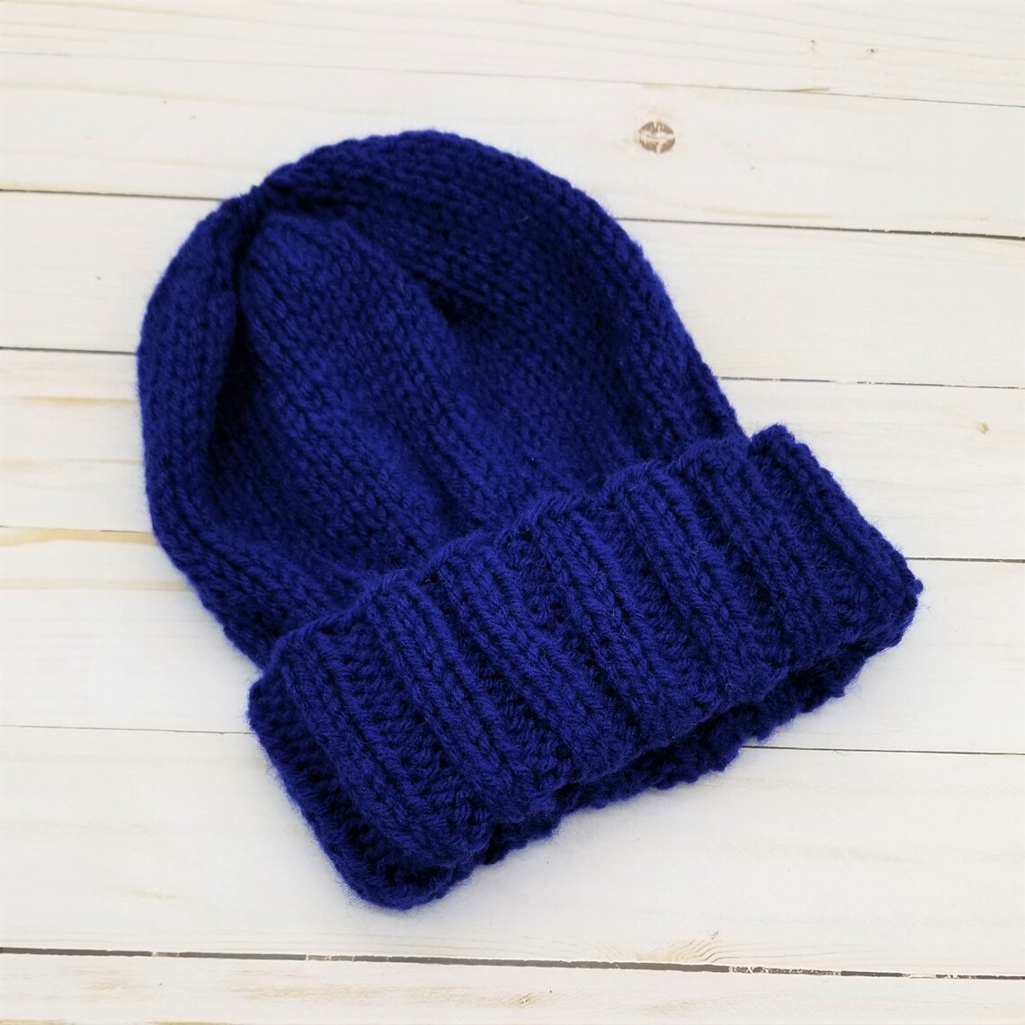 Adult Hat Knitting Pattern Knit Pattern for Cuffed Hat Man - Etsy