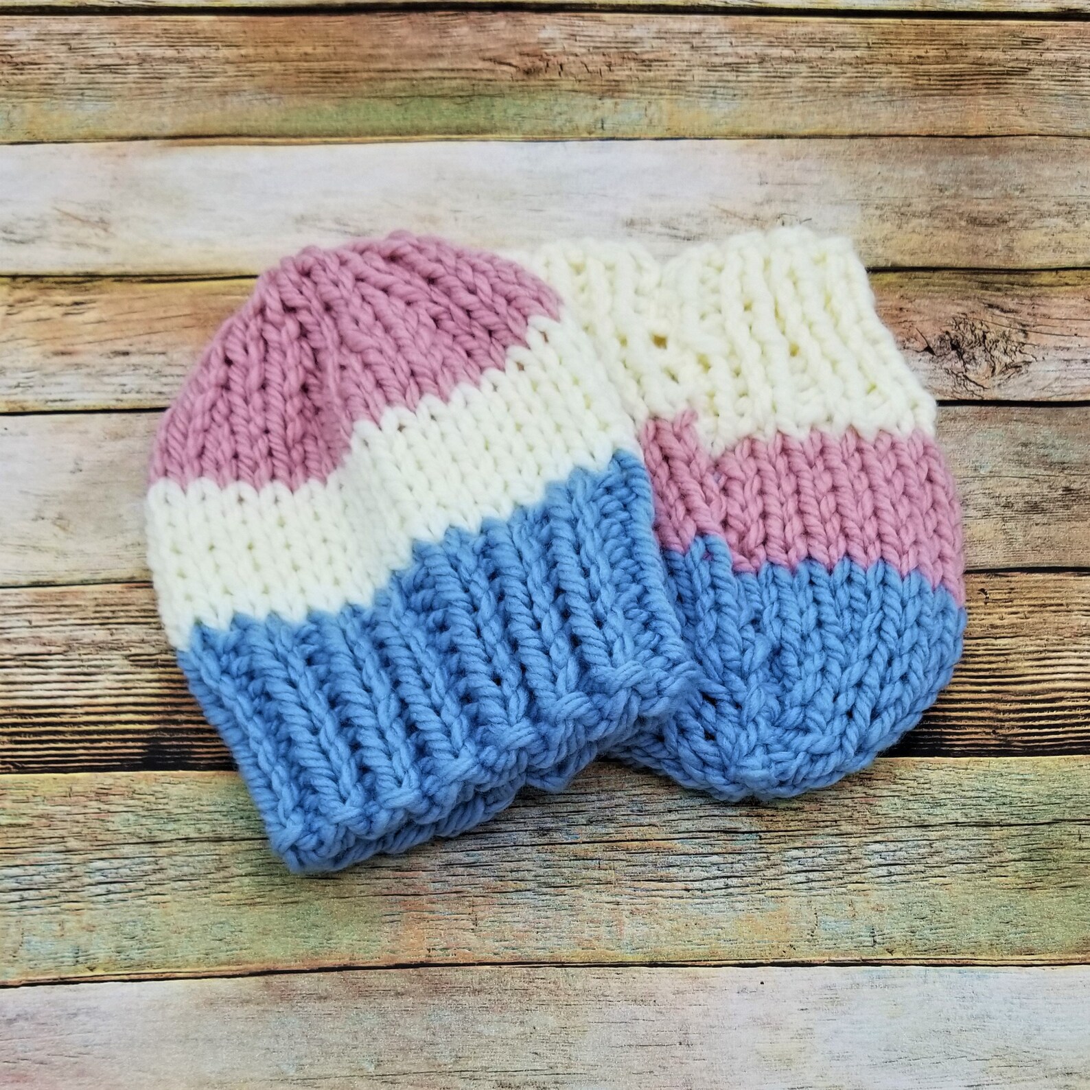 Baby Hat Knitting Pattern, Easy Knit Hat, Baby Chunky Knit Hat, Bulky ...