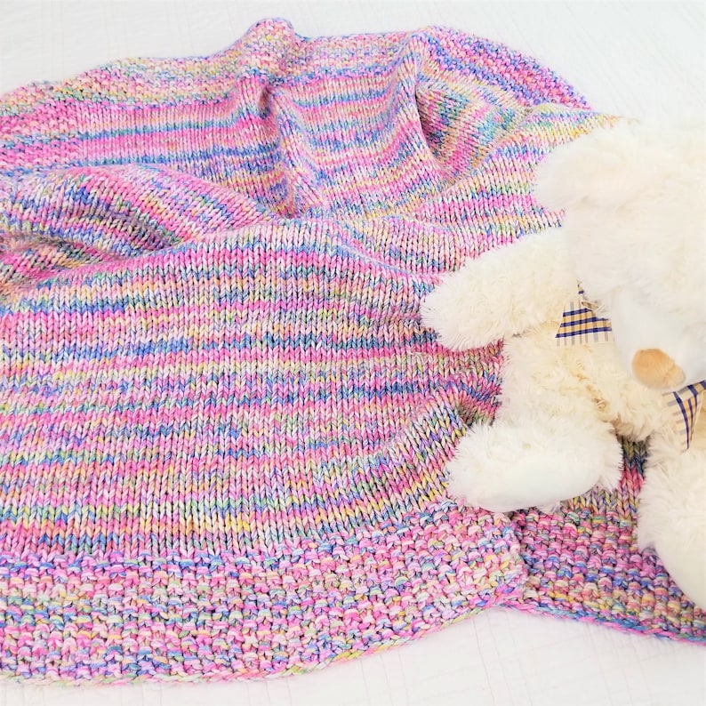 Baby Blanket Knitting Pattern, Easy Knit Baby Blanket Pattern, Baby ...