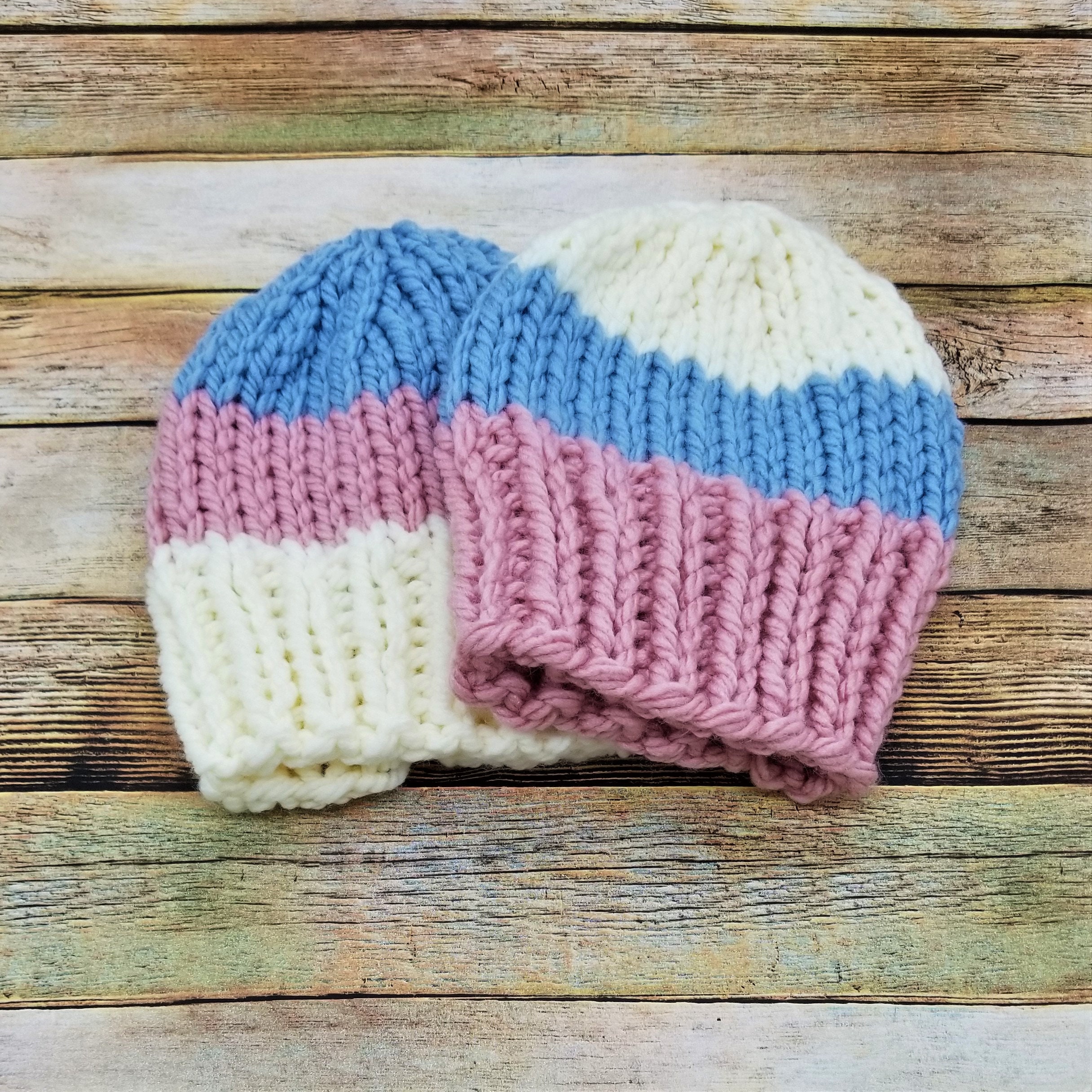 Baby Hat Knitting Pattern Easy Knit Hat Baby Chunky Knit - Etsy