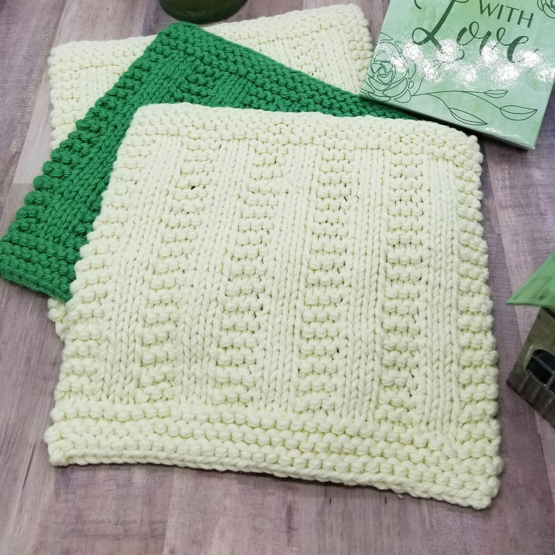 Washcloth Knitting Pattern Handmade Bathroom Cloth Knitting - Etsy