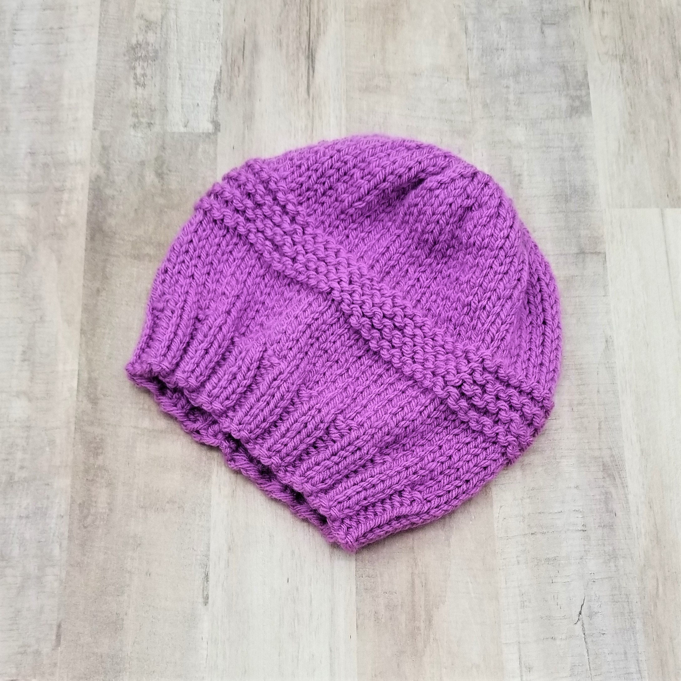 Child Hat Knitting Pattern, Easy Kids Knit Hat, Worsted Weight Beanie ...