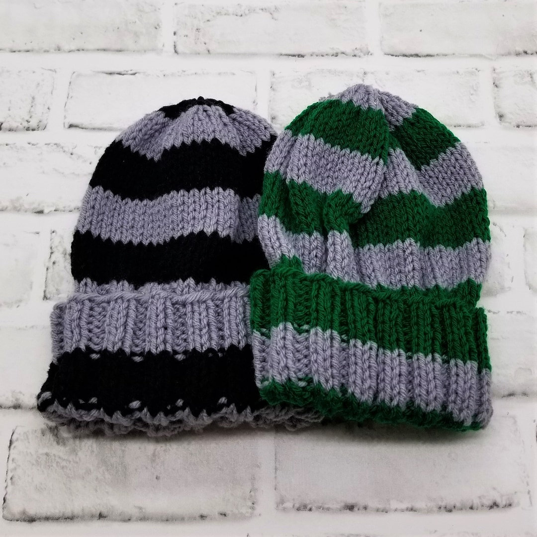 Adult Hat Knitting Pattern, Cuffed Knit Hat Pattern, Beginner Knitting ...