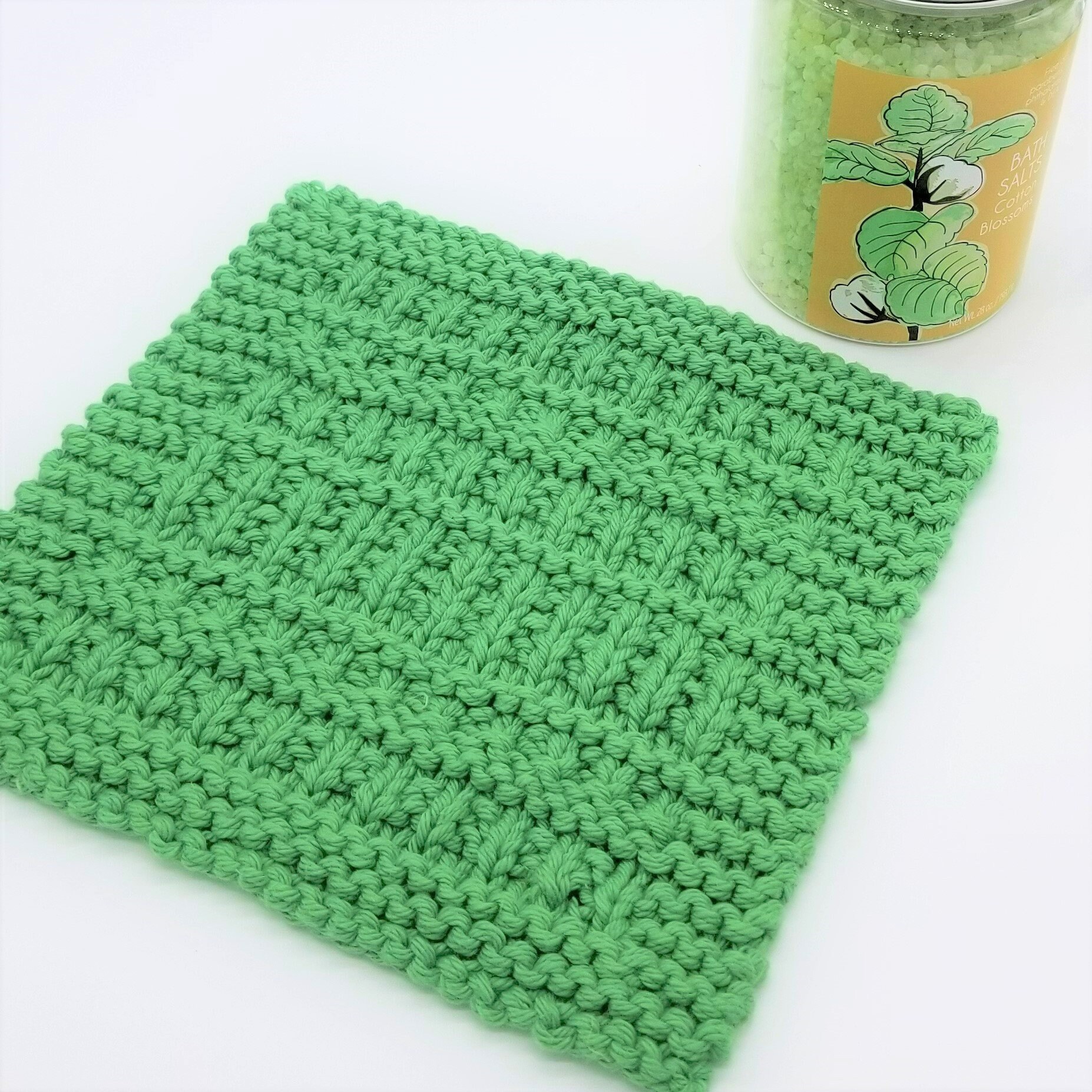 Washcloth Knitting Pattern, Knit Washcloth Pattern Bath Decor, Knit ...