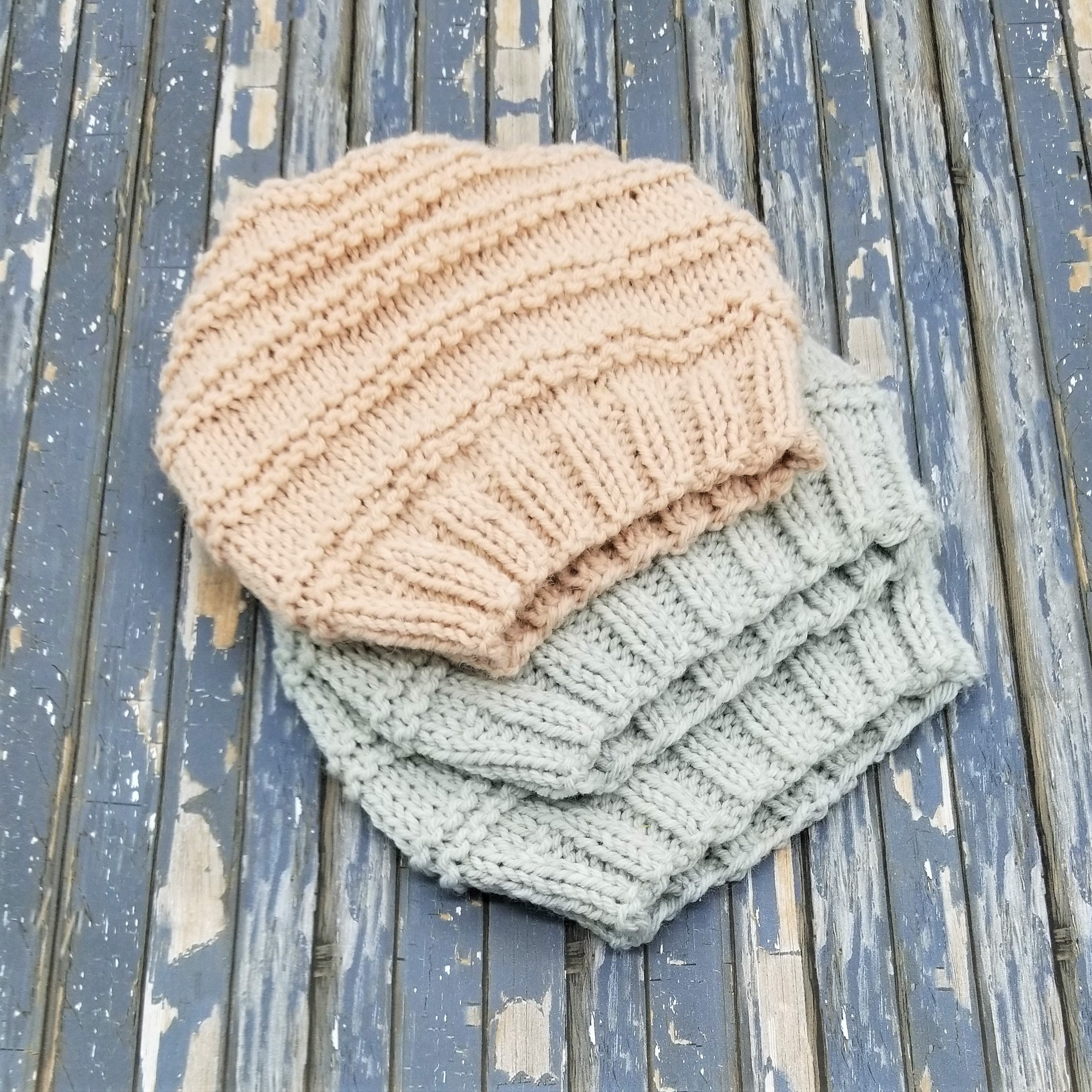 Adult Hat Knitting Pattern, Knitted Hat Pattern for Adults, Easy Knit ...