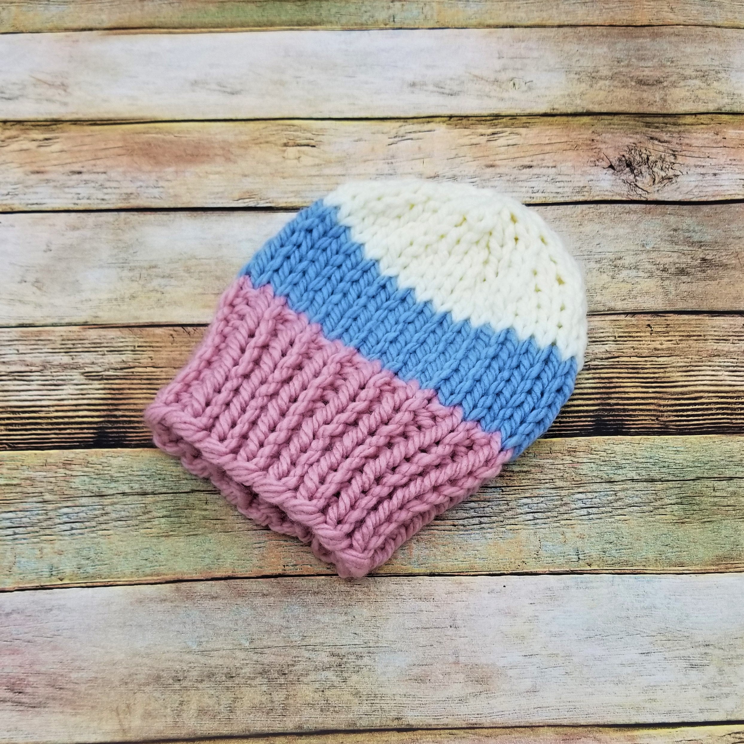 Baby Hat Knitting Pattern Easy Knit Hat Baby Chunky Knit - Etsy