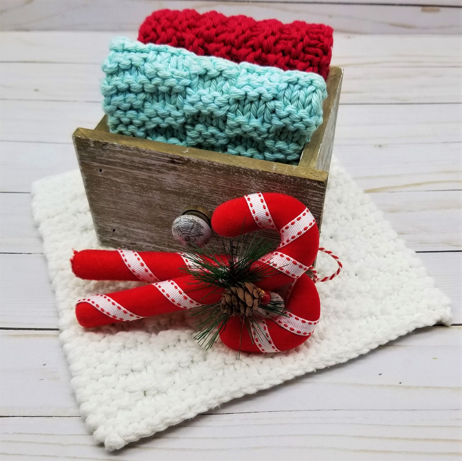 Christmas Dishcloth Knitting Pattern, Knit Dishcloth Pattern for ...