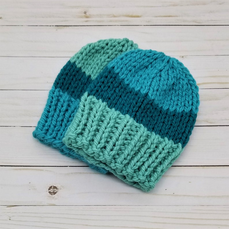 Child Hat Knitting Pattern, Easy Knit Hat, Child Chunky Knit Hat, Bulky ...