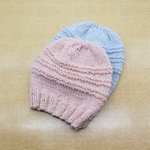 Teen Hat Knitting Pattern, Worsted Weight Beanie Hat Pattern, Knitted ...