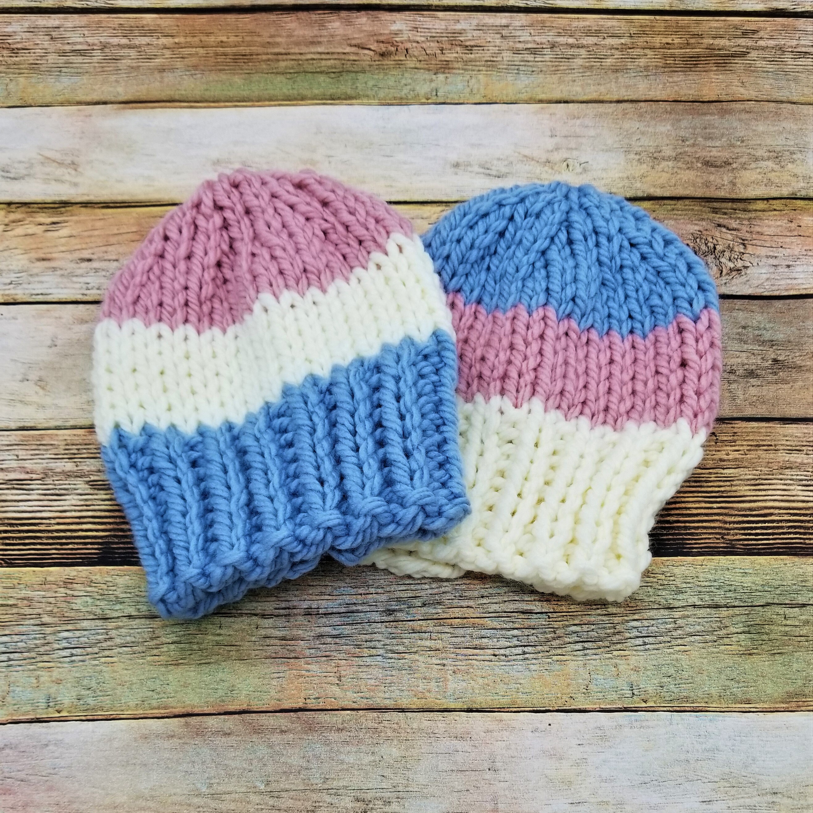 Baby Hat Knitting Pattern Easy Knit Hat Baby Chunky Knit - Etsy