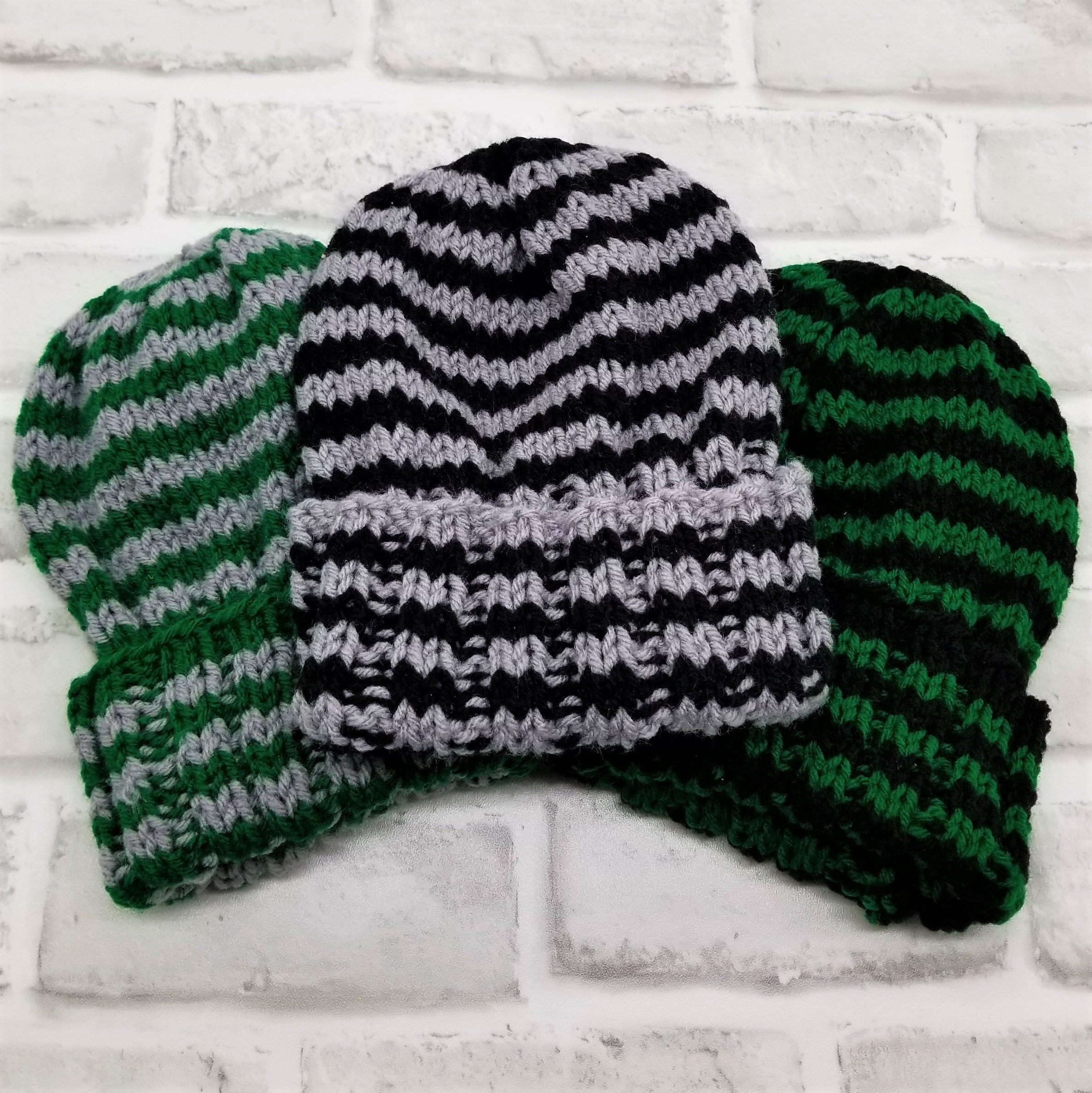 Adult Hat Knitting Pattern, Cuffed Knit Hat Pattern, Beginner Knitting ...