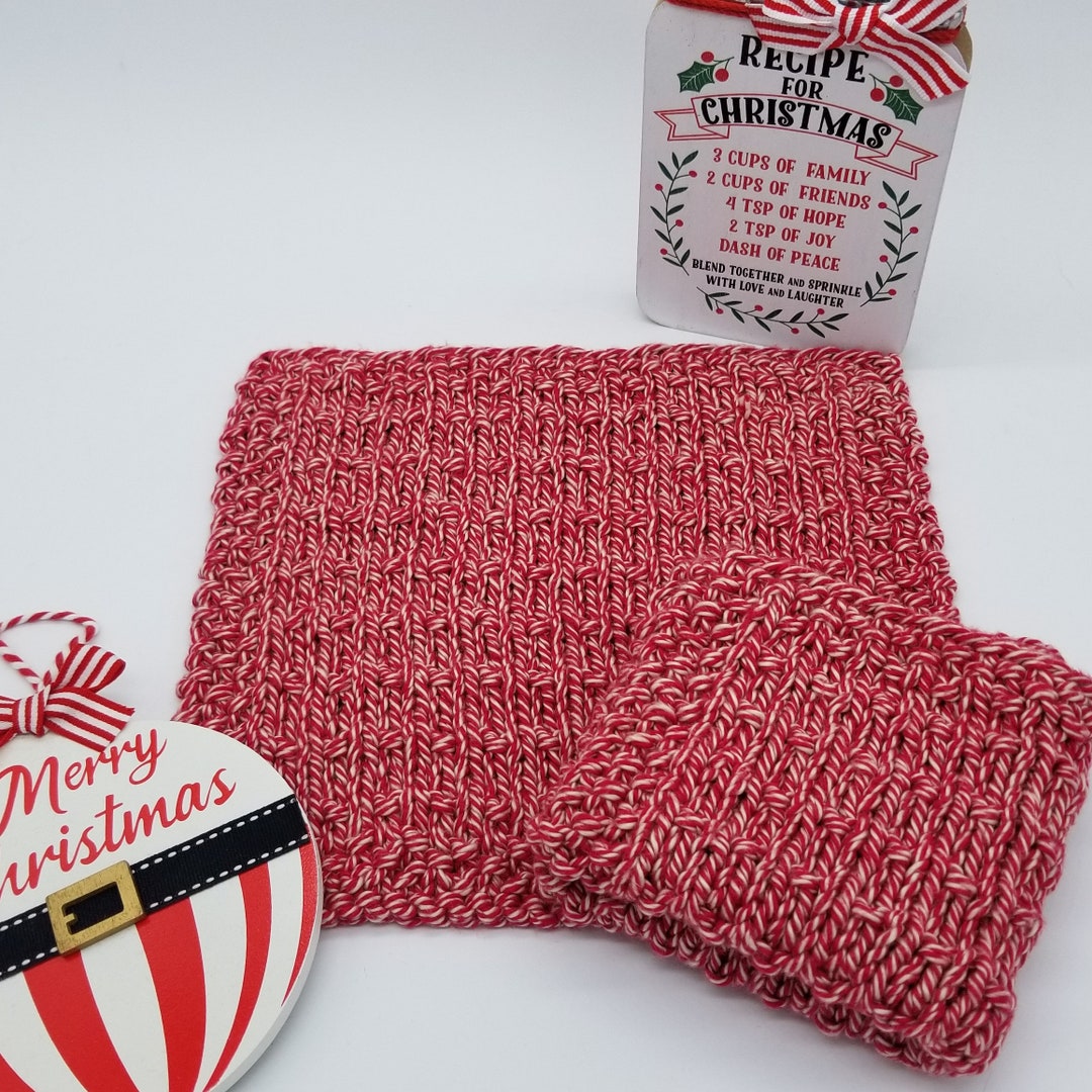 Christmas Washcloth Knitting Pattern, Knit Washcloth Pattern for ...