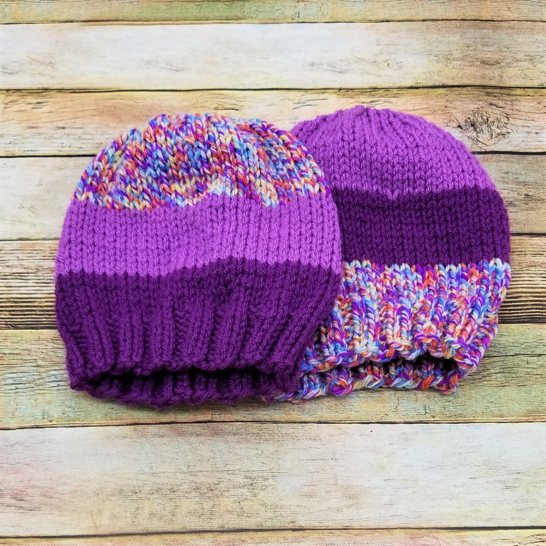 Child Hat Knitting Pattern, Flat Knit Hat Pattern, Knitted Beanie ...