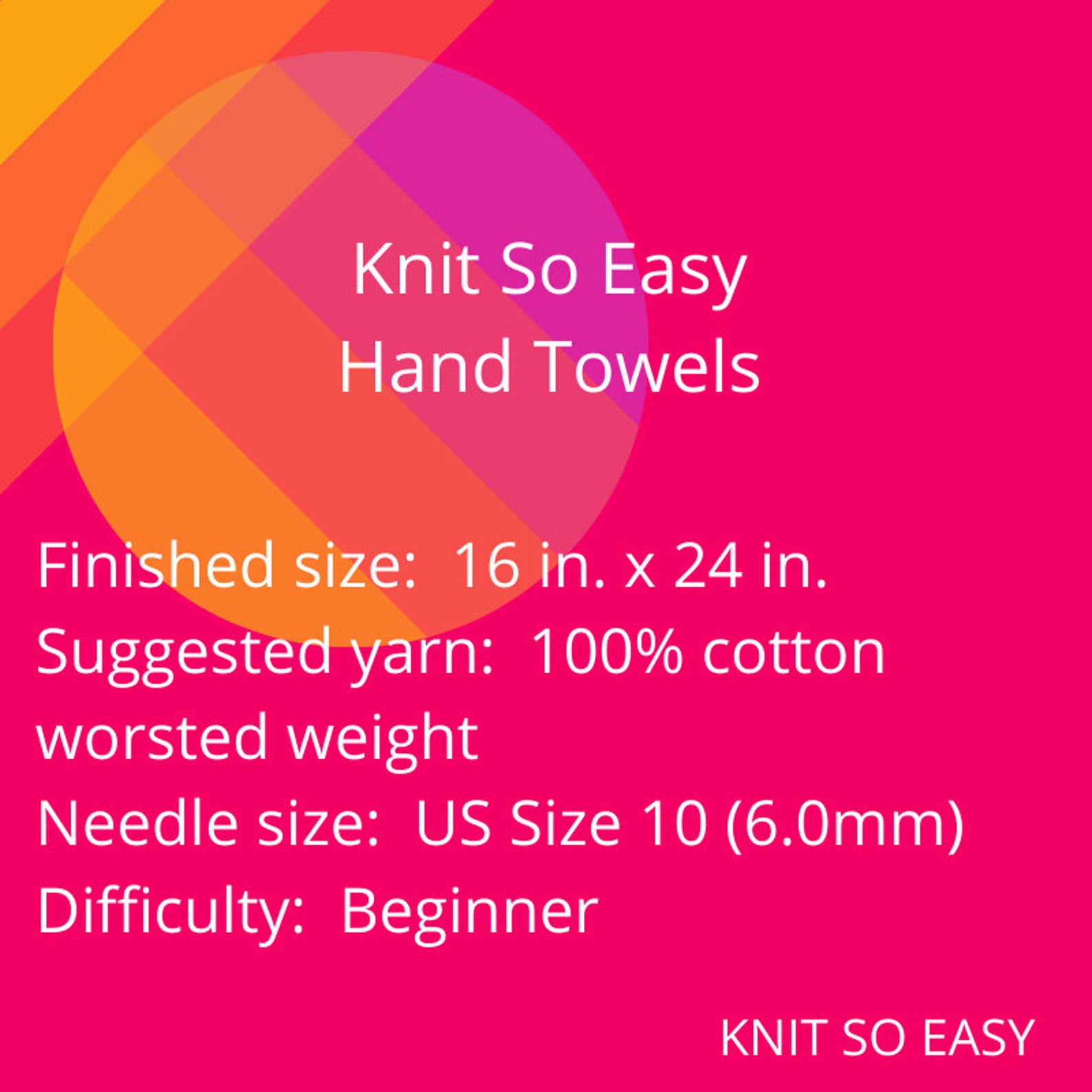 Hand Towel Knitting Pattern, Knit Hand Towel Pattern, Knitted Bath ...