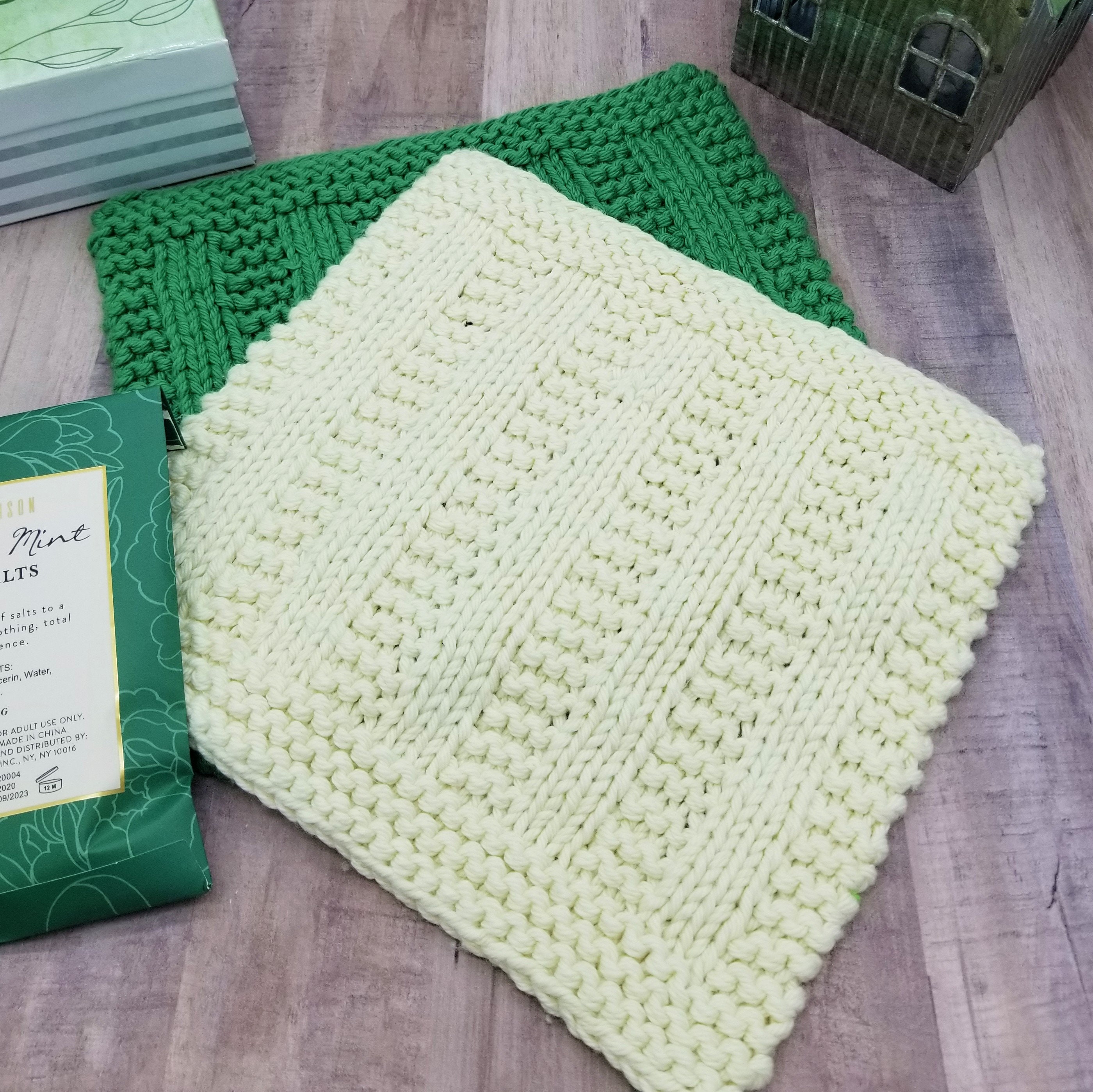 Washcloth Knitting Pattern, Handmade Bathroom Cloth Knitting Pattern ...