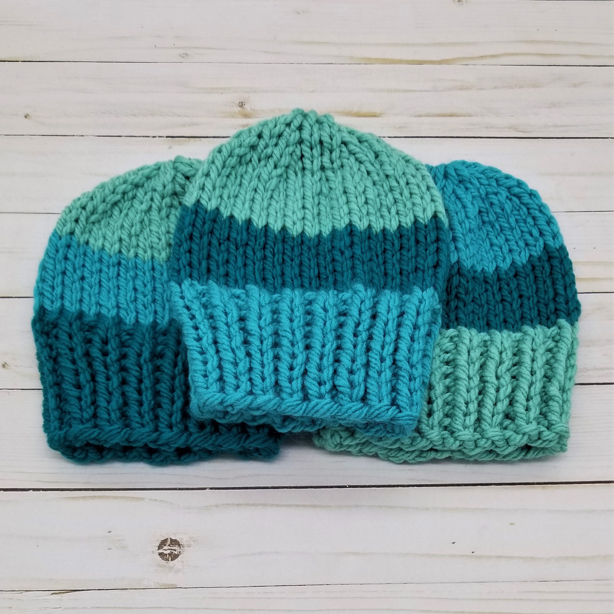 Child Hat Knitting Pattern, Easy Knit Hat, Child Chunky Knit Hat, Bulky ...