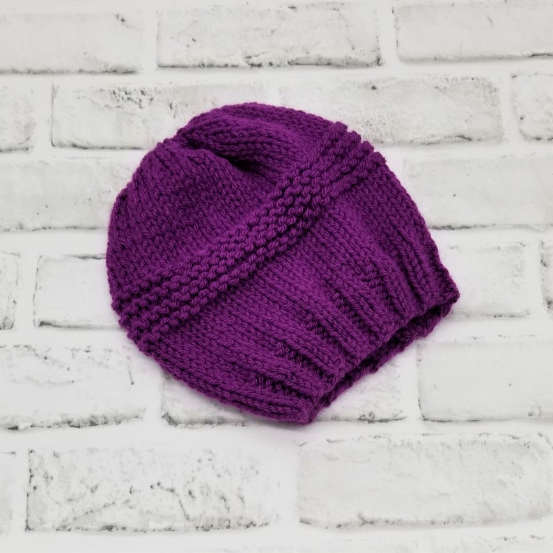 Teen Hat Knitting Pattern, Worsted Weight Beanie Hat Pattern, Knitted ...