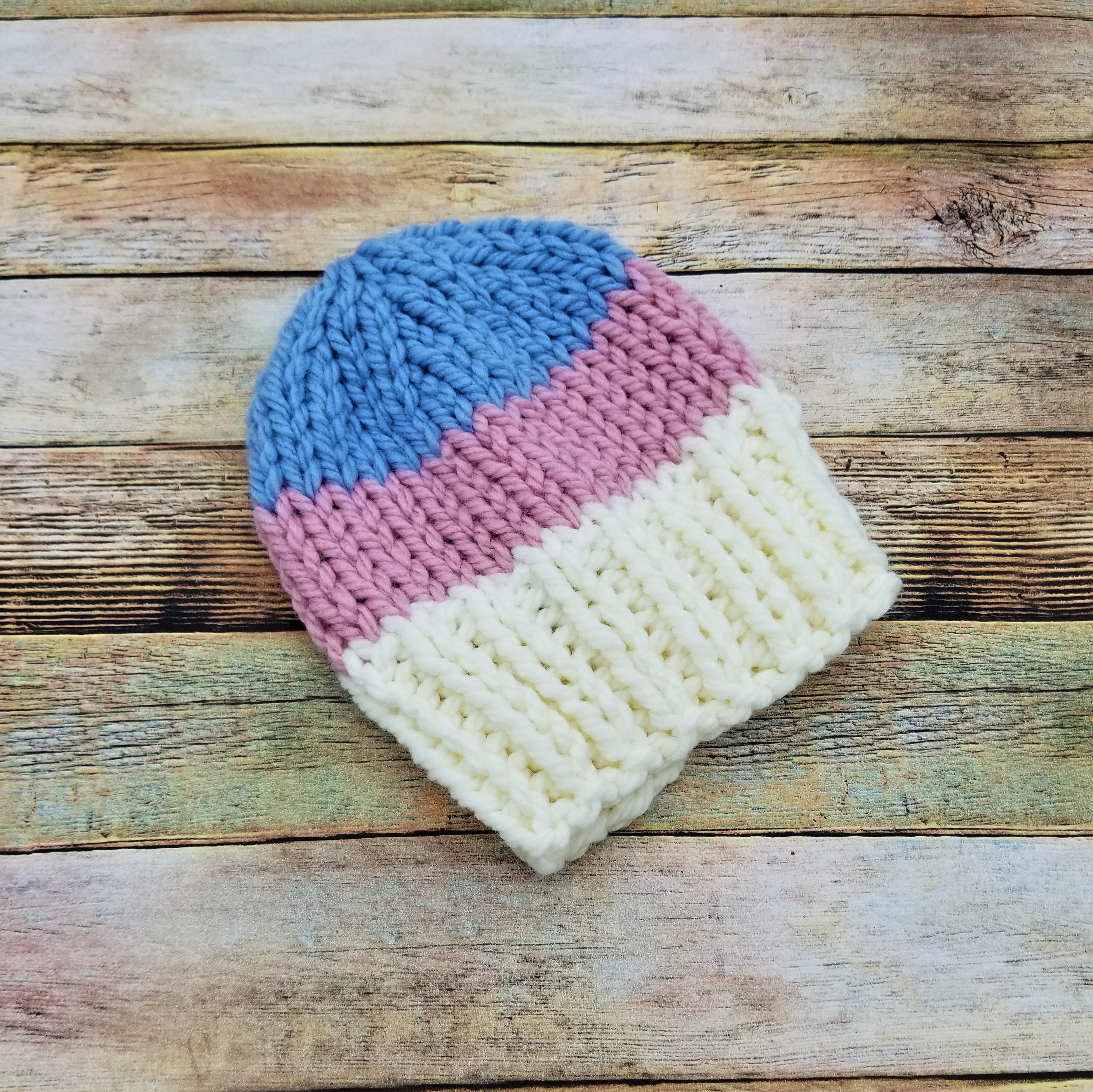 Baby Hat Knitting Pattern Easy Knit Hat Baby Chunky Knit - Etsy