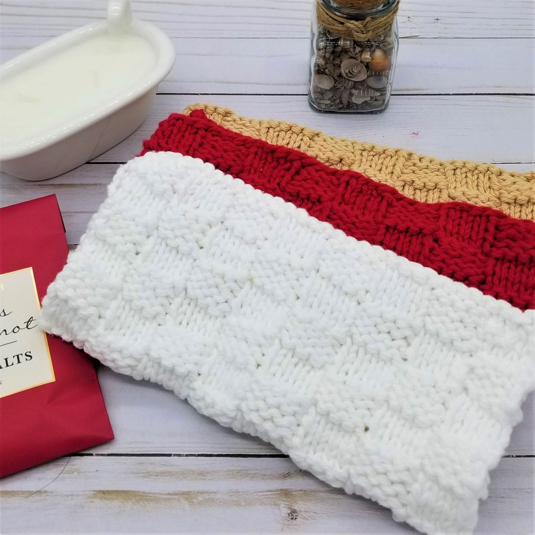 Christmas Washcloth Knitting Pattern, Knit Washcloth Pattern for ...