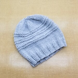 Teen Hat Knitting Pattern, Worsted Weight Beanie Hat Pattern, Knitted ...