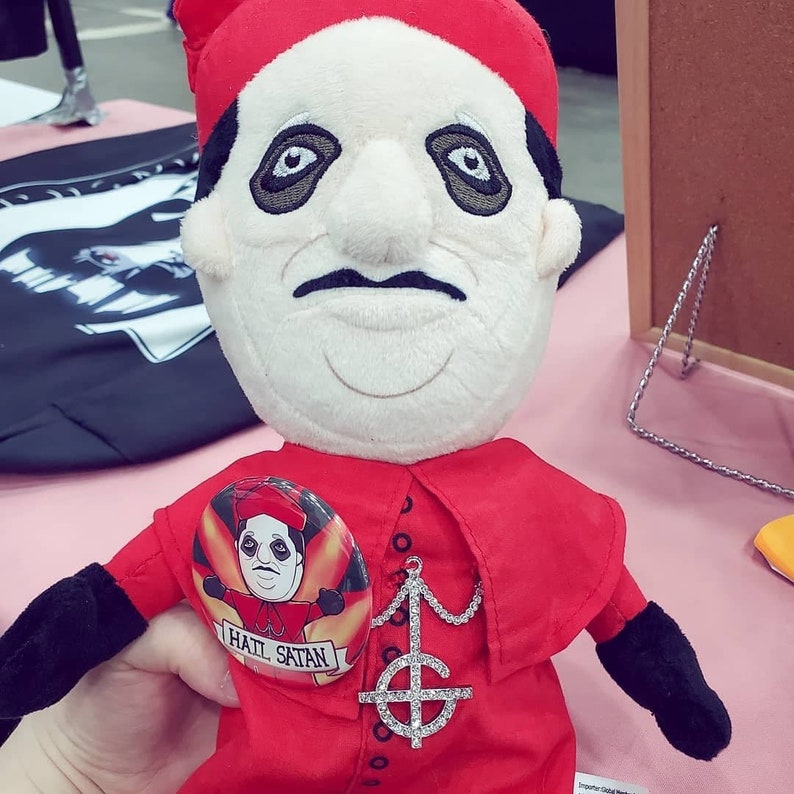 2.25 Cardinal Copia Plush Hail Satan Button | Etsy