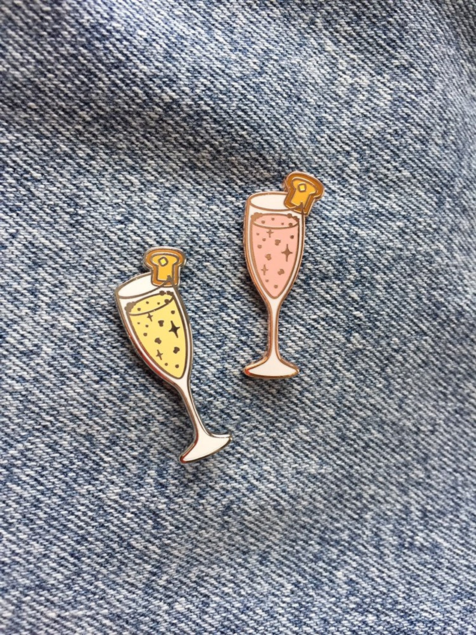 Champagne Toast Hard Enamel Pin - Etsy