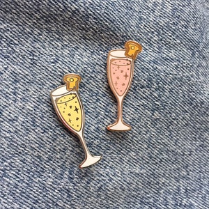 Champagne Toast Hard Enamel Pin - Etsy