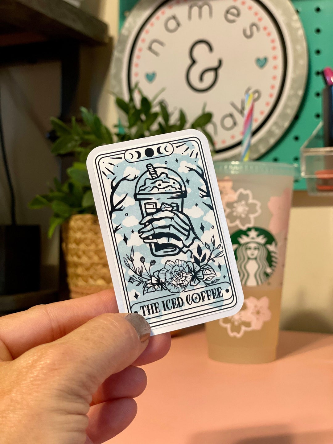 The Iced Coffee ~ 3 Inch Matte Water Resistant Vinyl Sticker ~ Tarot ...