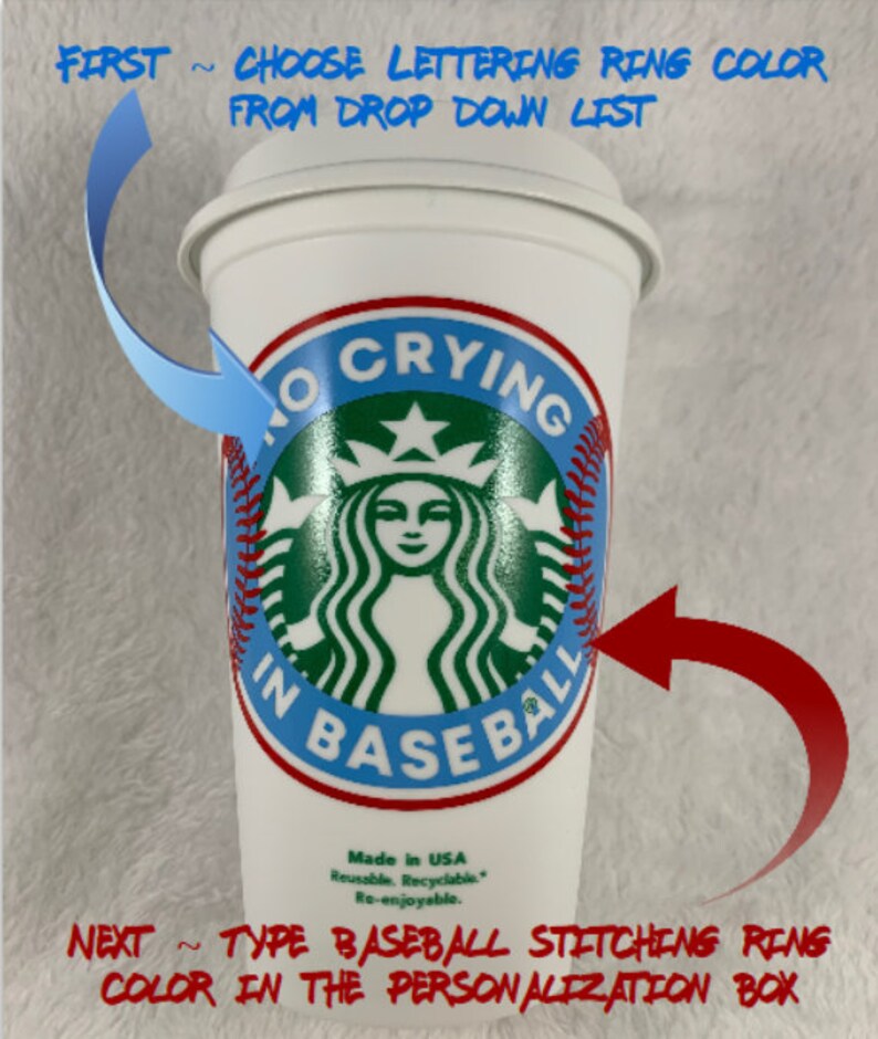 No Crying in Baseball Starbucks Reusable Cup - Etsy