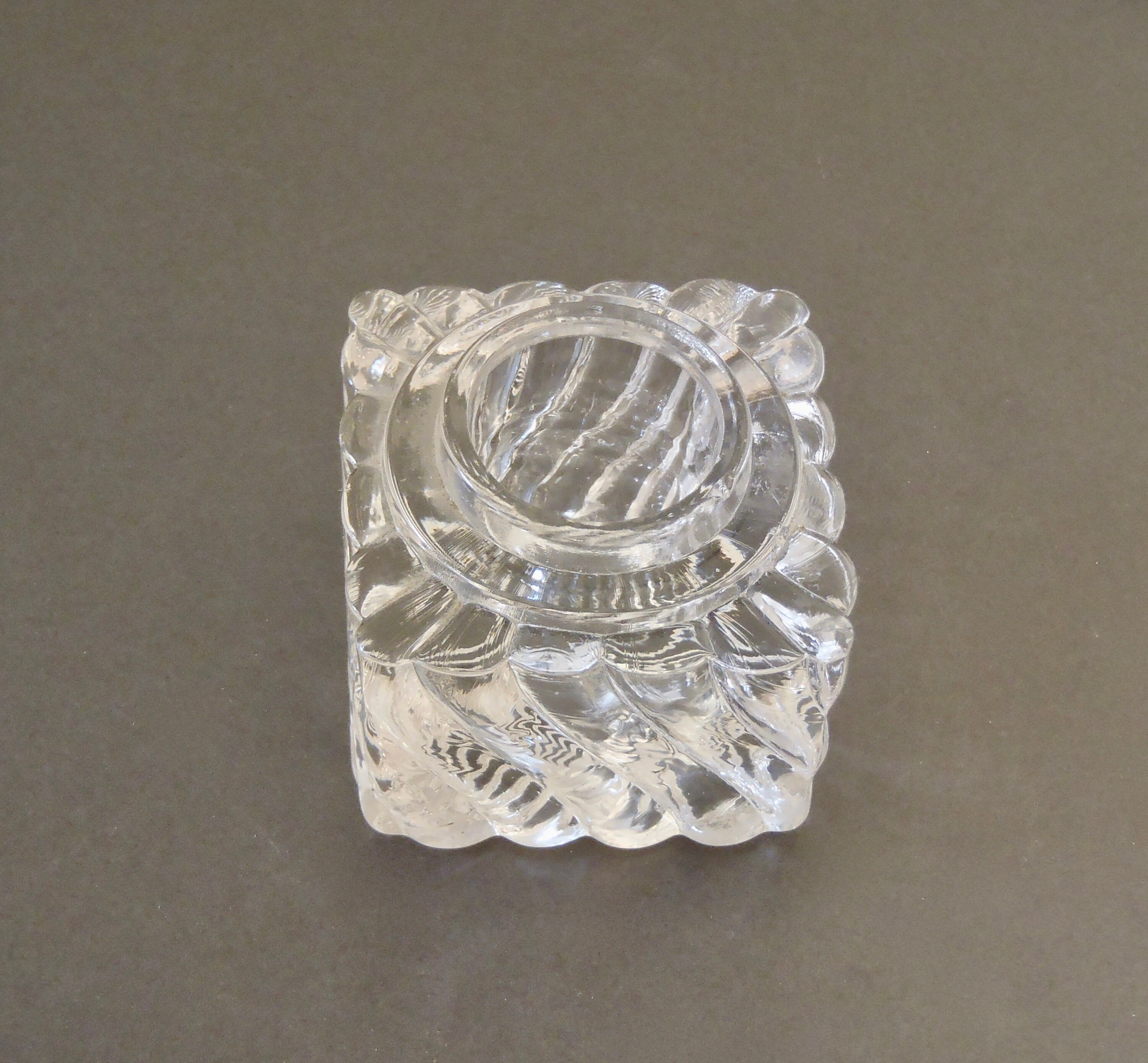 Vintage Square Molded Glass Ink Well - Etsy