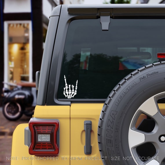 Skeleton Hand Decal / Rock on Sticker / Skeleton Car Decal / - Etsy