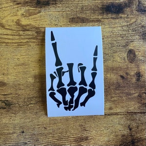 Skeleton Hand Decal / Rock on Sticker / Skeleton Car Decal / - Etsy