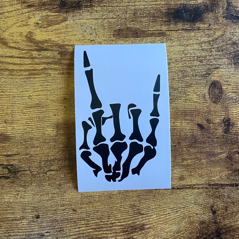 Skeleton Hand Decal / Rock on Sticker / Skeleton Car Decal / - Etsy