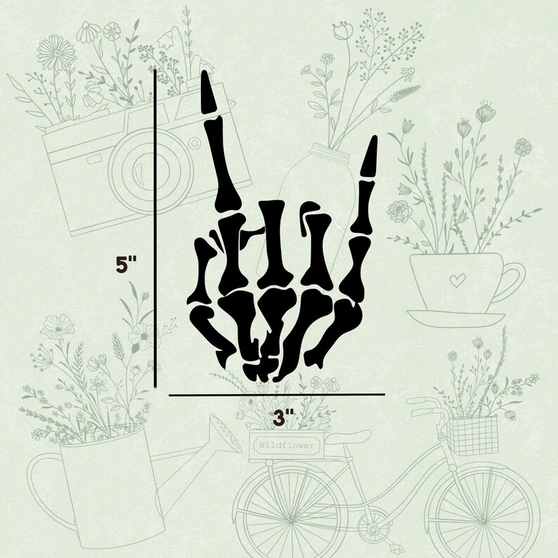 Skeleton Hand Decal / Rock on Sticker / Skeleton Car Decal / - Etsy