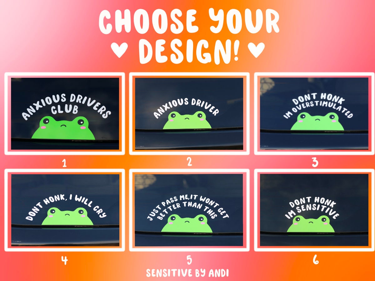 Silly Bumper Sticker / Frog Car Decal / Cute Car Decals / Trendy Car ...