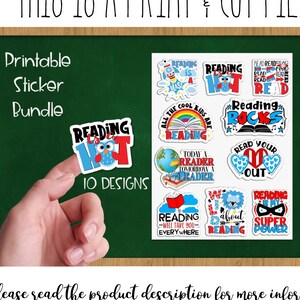 PRINTABLE Stickers, Png Files, Kids Reading Stickers, School Stickers ...