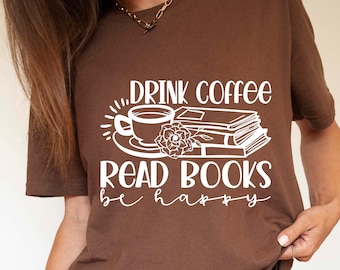 Coffee and Books SVG, PNG, and PDF - Etsy