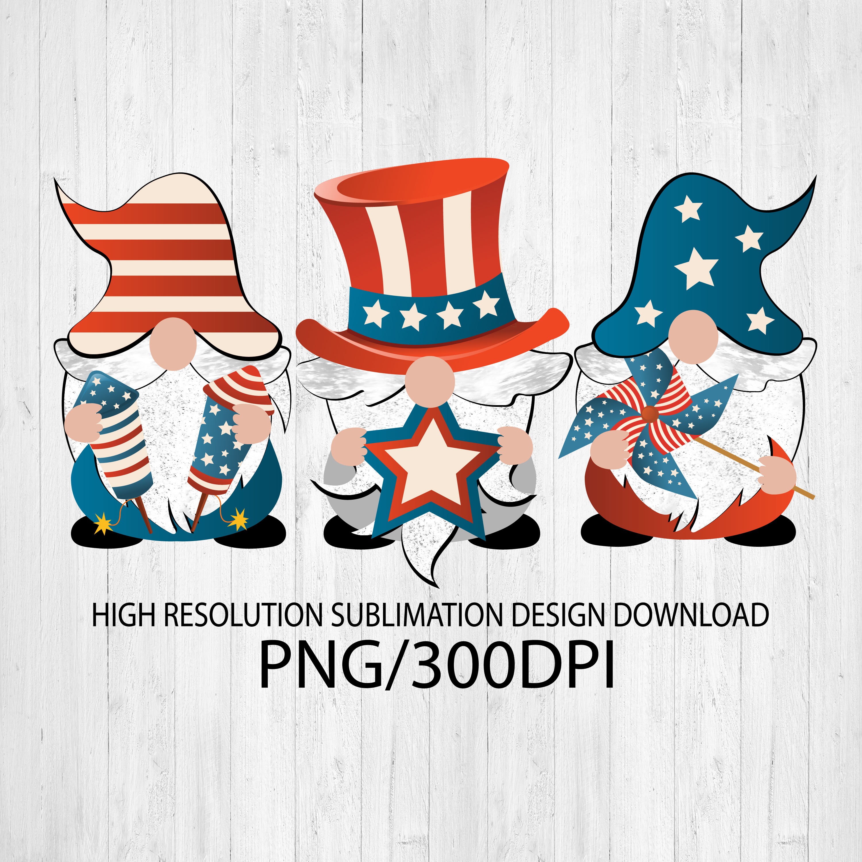 Patriotic Gnomes PNG file for sublimation DTG printing | Etsy